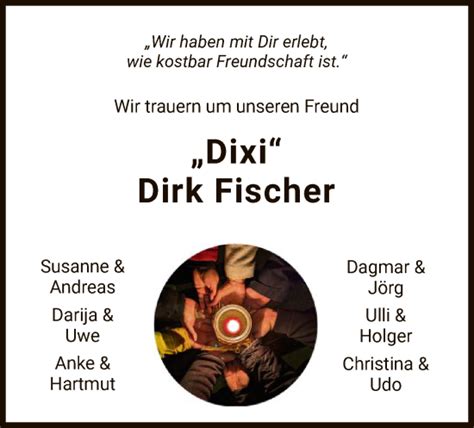 Traueranzeigen Von Dirk Fischer Trauer Hersfelder Zeitung De