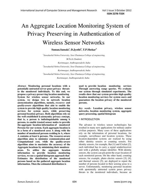 an aggregate location monitoring system of privacy preserving in authentication of wireless