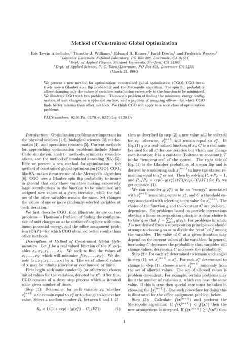 pdf method of constrained global optimization