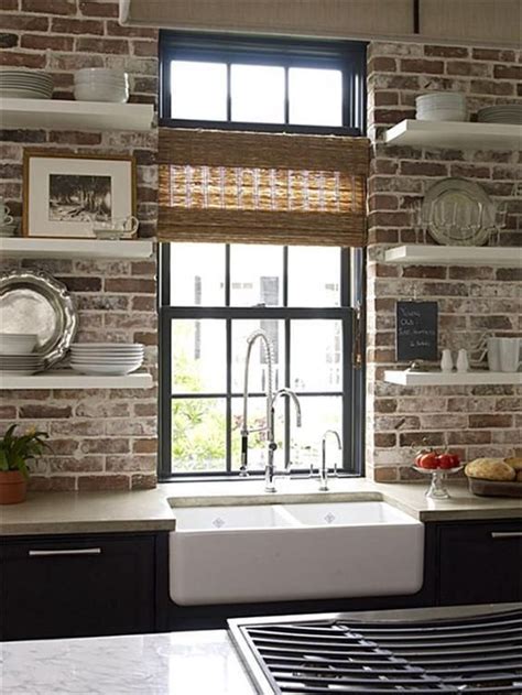 High Low Backsplash Ideas Dahlias And Dimes Exposed Brick