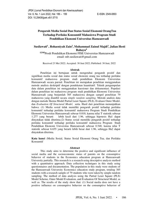 PDF Pengaruh Media Sosial Dan Status Sosial Ekonomi Orang Tua