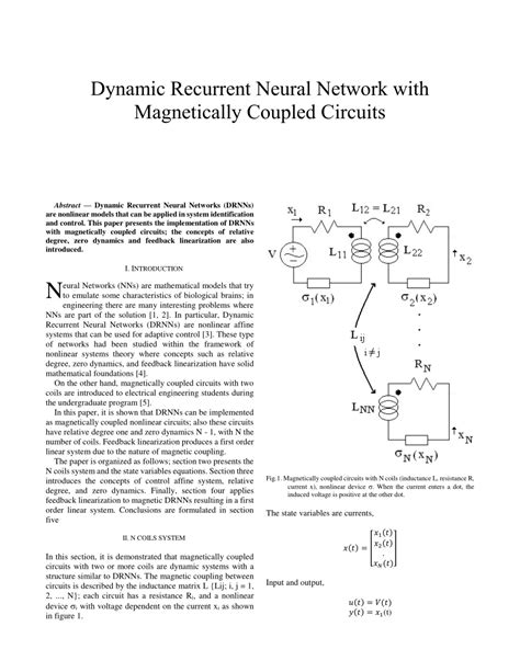 pdf dynamic recurrent neural network with magnetically coupled circuits