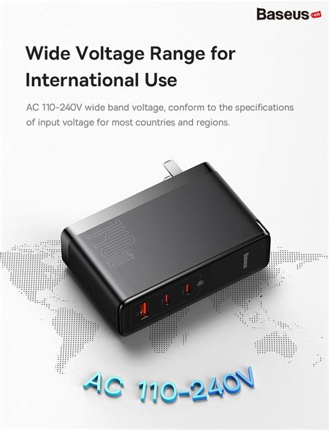 Củ Sạc Nhanh Baseus GaN5 Pro Fast Charger 140W 2C USB kèm C to C