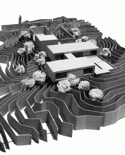 A Black And White Photo Of An Architectural Model
