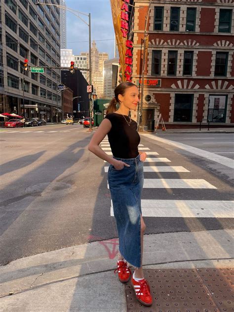 Spring Golden Hour In Adidas Gazelle Women Outfit Adidas