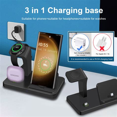 3in1 USB C Charger Dock Fast Charging Station For Samsung S24 S23