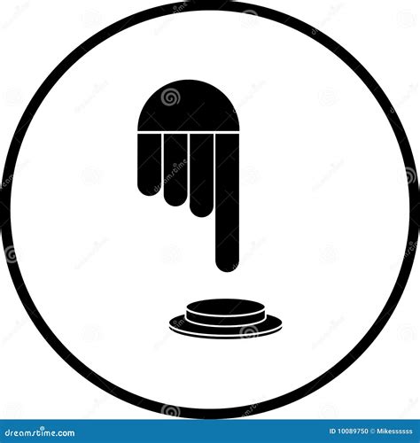 Hand Pressing Push Button Vector Symbol Stock Vector Illustration Of