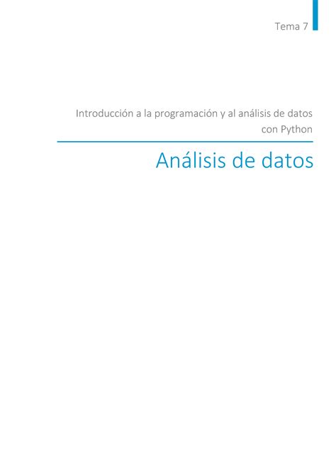 Tema Asd Tema An Lisis De Datos Introducci N A La Programaci N Y