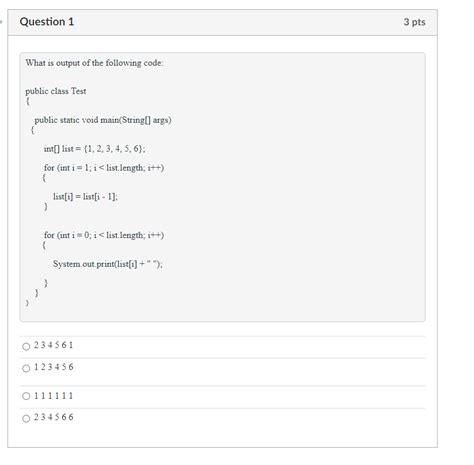 solved what is output of the following code public class