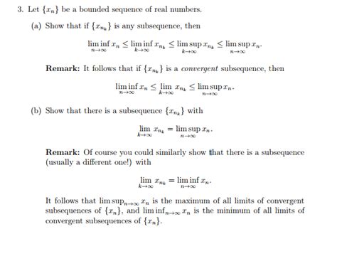 solved 3 let rn be a bounded sequence of real numbers a