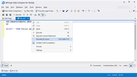execute sql statements