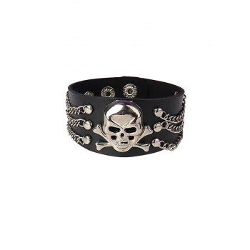 Emmiol Free Shipping 2024 Chain Embellish Skull Chunky Pu Leather