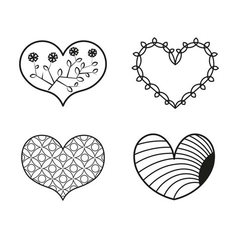 Conjunto De Corazones Vector Premium
