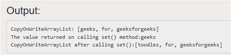 Método CopyOnWriteArrayList set en Java con ejemplos Barcelona Geeks