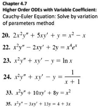 Solved Chapter Higher Order Odes With Variable Coefficient Cauchy