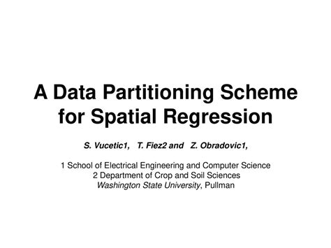 a data partitioning scheme for spatial regression ppt download