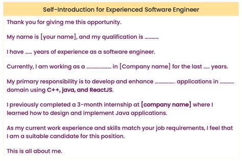 Self Introduction Sample