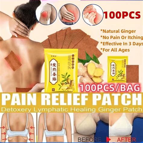 100pcs Herbal Ginger Patches Original For Pain Relief Promote Blood