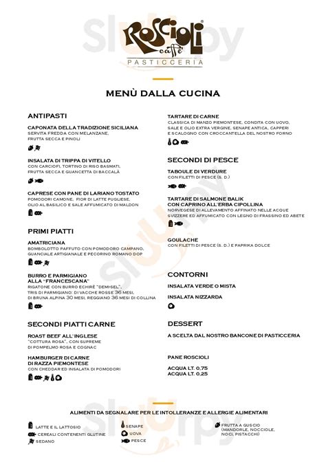Menù di Roscioli Caffè Roma aggiornato a Novembre 2024