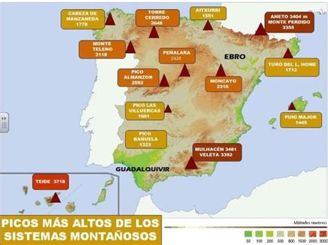 Cuáles son los picos más altos de España Aquí los tienes Mapa