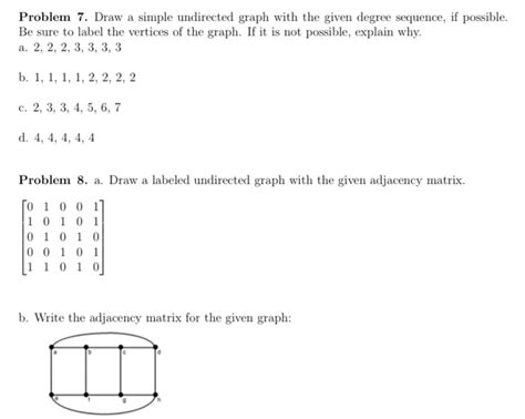 solved problem 7 draw a simple undirected graph with the
