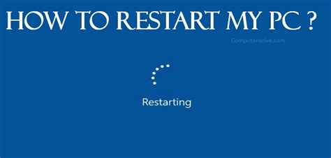How To Restart My PC