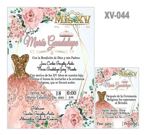 50 Invitaciones Xv Años Económicas 15 Años Tam 5x7 PuLG Envío gratis