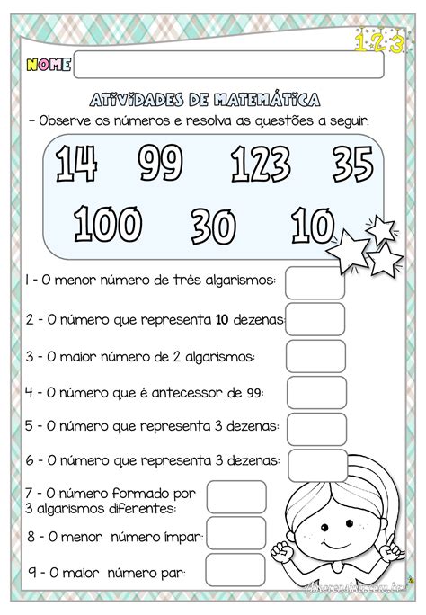 Atividades de matemática 3º ano Descubra um mundo de entretenimento e