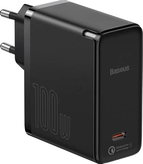 Baseus GaN2 Chargeur USB C 100W avec câble USB C de 1 5 mètre Zwart