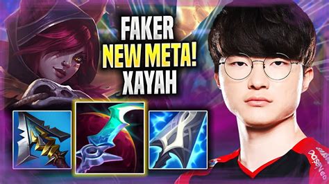 FAKER CRAZY NEW META XAYAH MID T1 Faker Plays Xayah MID Vs Yasuo