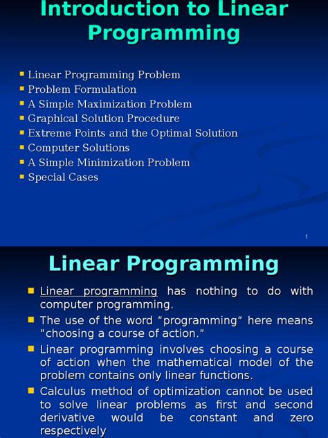 introduction to linear programming pdf linear programming mathematical optimization