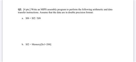 Q Pts Write An Mips Assembly Program To Chegg