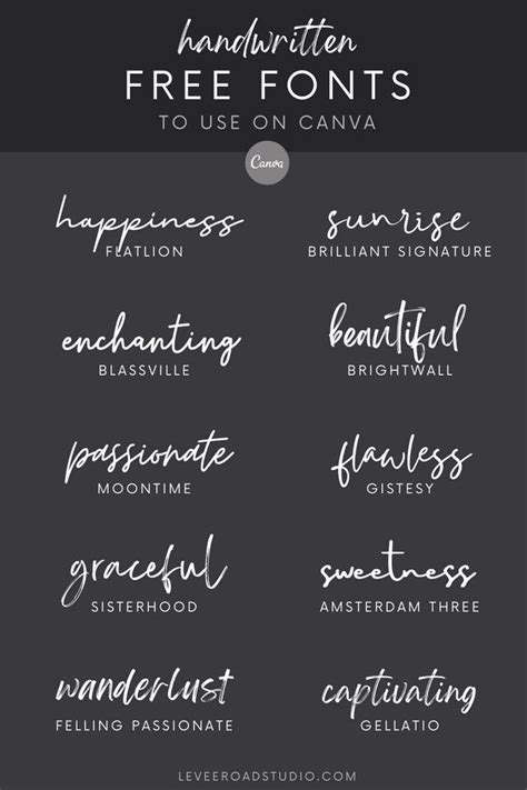 Best Free Handwritten Fonts On Canva Part 1 Artofit