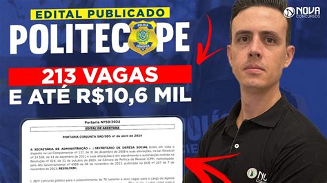 Saiu o edital POLITEC PE 213 vagas e até R 10 mil YouTube