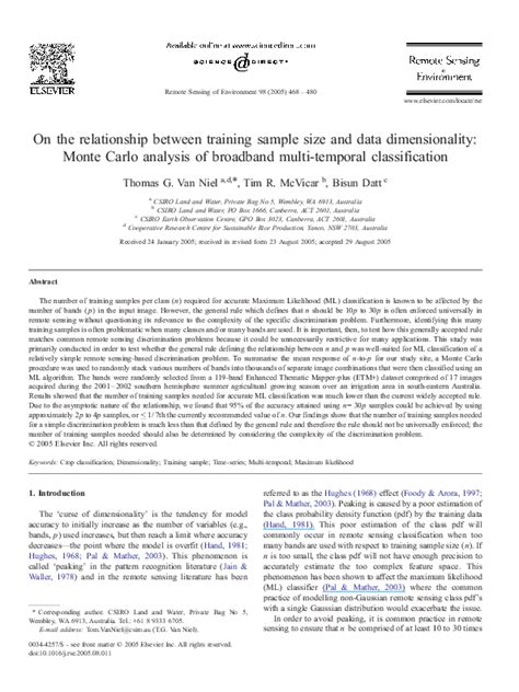 pdf on the relationship between training sample size and data dimensionality monte carlo