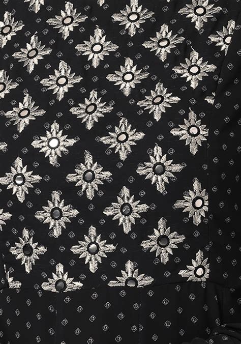 Buy Women Black Bandhani Print Anarkali Kurta Rtw Indya