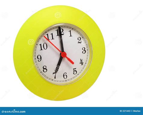 Reloj Amarillo Aislado Imagen De Archivo Imagen De Redondo 221443