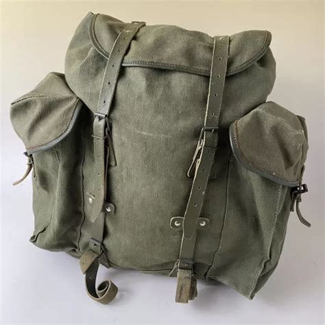 ANCIEN SAC A dos armée française lafuma soldat militaire sac Tissu Cuir