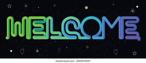 Welcome Poster Spectrum Brush Strokes On Stock Vector Royalty Free