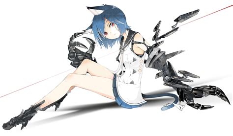 Anime Girl With Cat Ears And Tail Wallpaper
