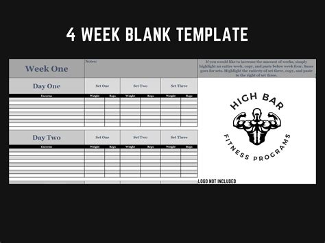 Personal Trainer Program Template Forms Bundle Exercise Selection