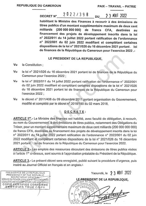 D Cret N Du Ao T Habilitant Des Missions De Titres