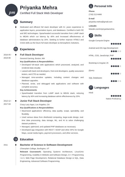 Full Stack Developer Resume Examples Guide For