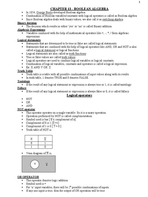 an in depth look at boolean algebra logical operators expressions gates and theorems pdf