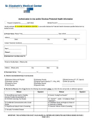 Authorization To Use Or Disclose Protected Health Ination Doc Template