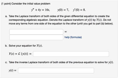 solved consider the initial value problem y 4y 16t