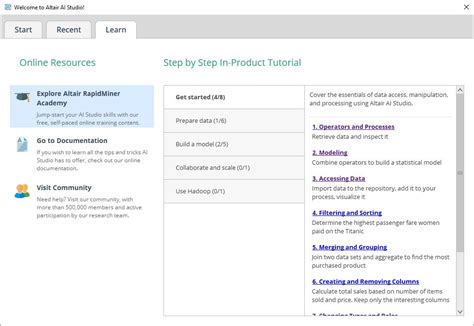 Getting Started With Altair Ai Studio Altair Rapidminer Documentation