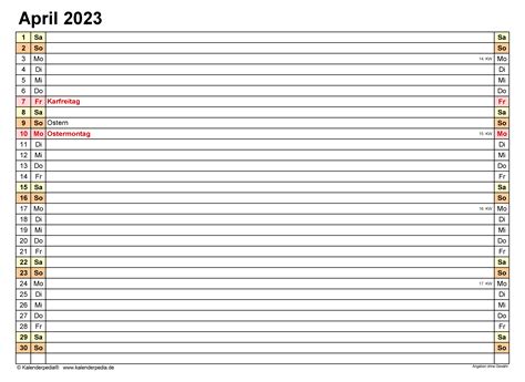 Kalender April 2023 Word Kalender 2023 Bank2home