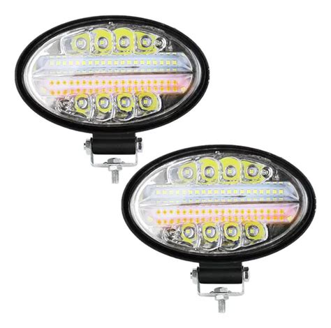 Farol Milha Oval Led W Strobo Duas Cores Trator Valmet