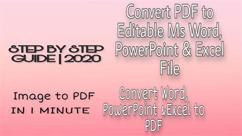 how to convert pdf file to ms word powerpoint and excel file image to pdf without any